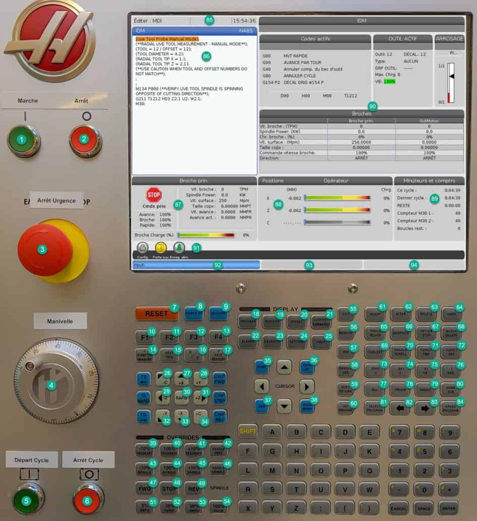 Pupitre ST10 avec numéros – Technicien d'Usinage